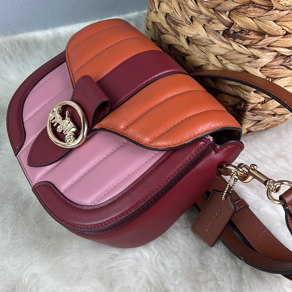 Coach | Bags | Coach Georgia Saddle Bag With Colorblock Puffy Quilting ...